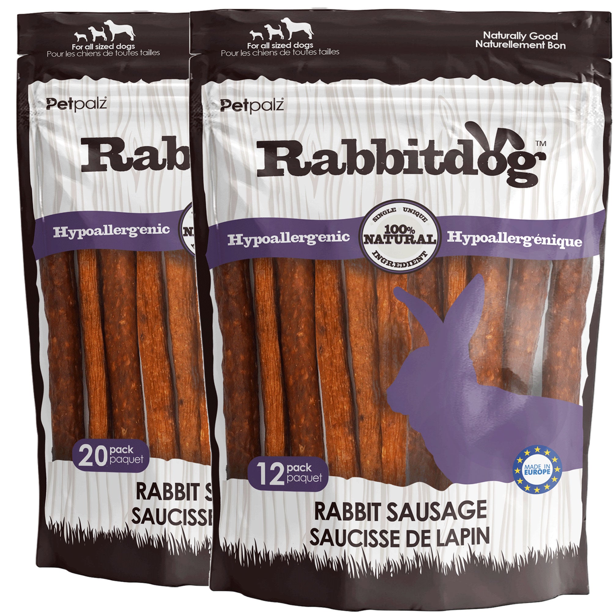 Rabbitdog Rabbit Sausage Hypoallergenic Natural Dog Treats – Palzandco